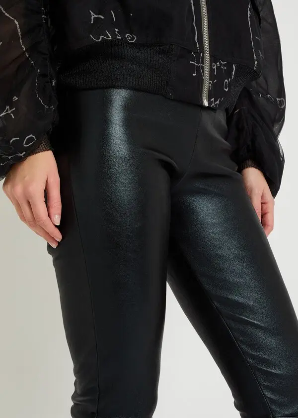 Rick Owens Carmen Flared-leg Leather-blend Trousers