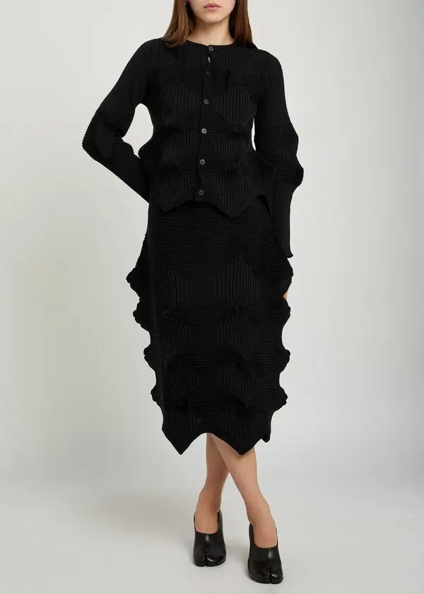 Issey Miyake Sculpted Knit Midi Dress