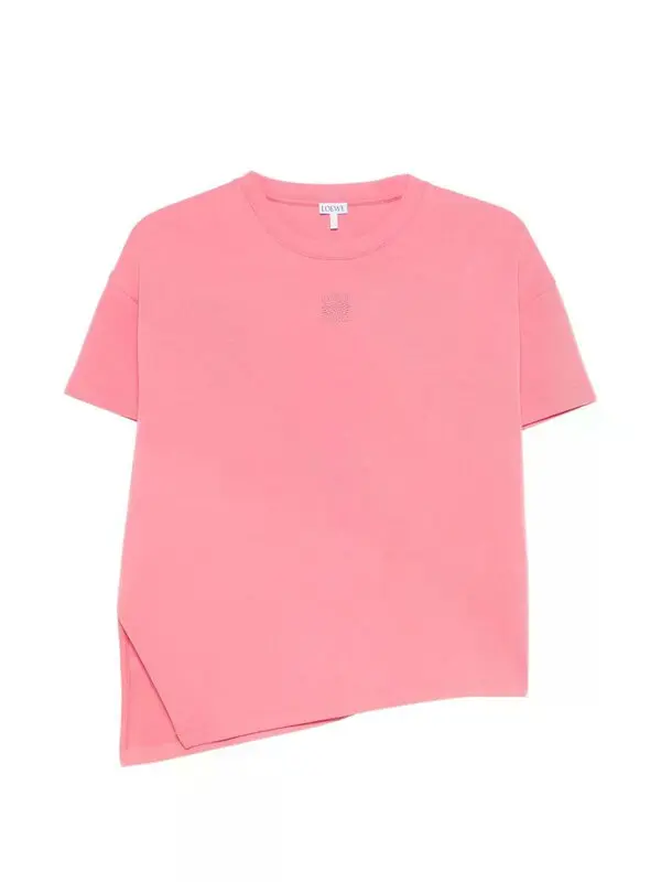 Loewe Embroidered Asymmetric T-shirt - Pink