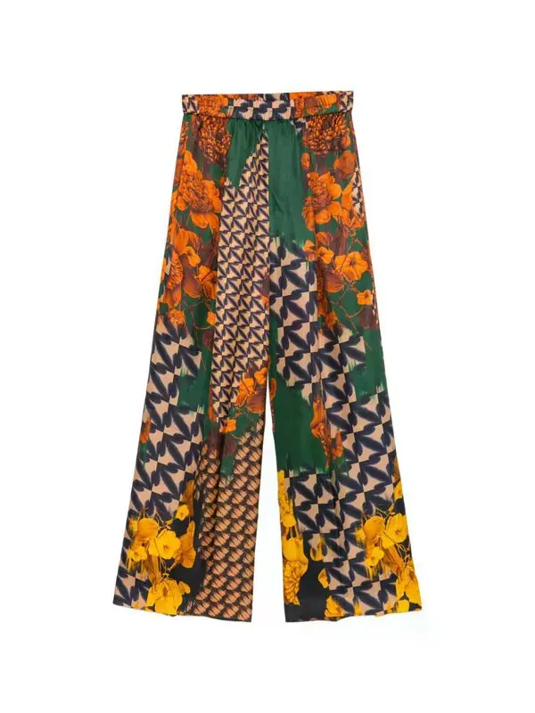 Biyan Printed Silk Trousers