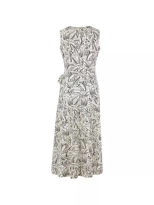 Aspesi Floral-print Midi Dress - Neutrals