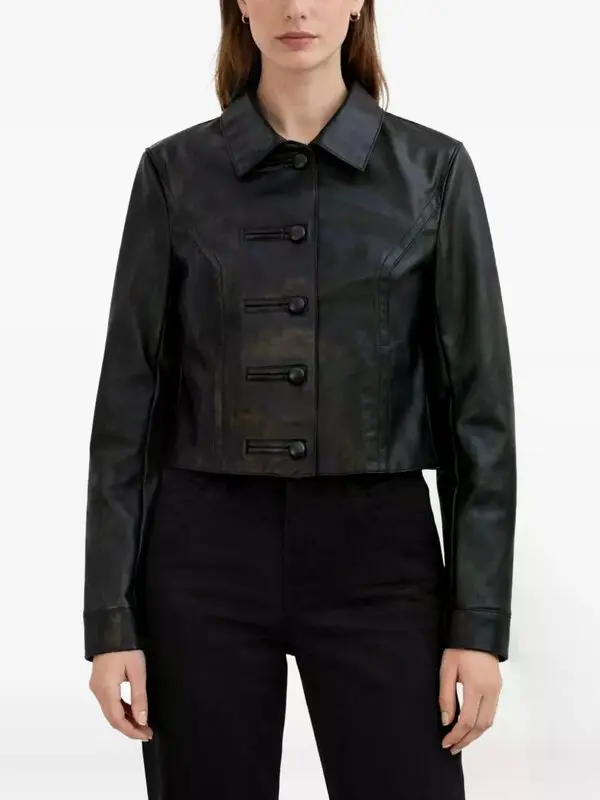 STAND STUDIO Buttoned Leather Jacket