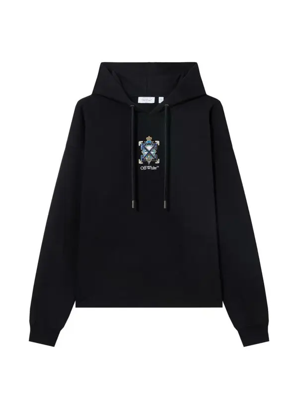 Off-White Jewel Arrow Cotton Hoodie - Black