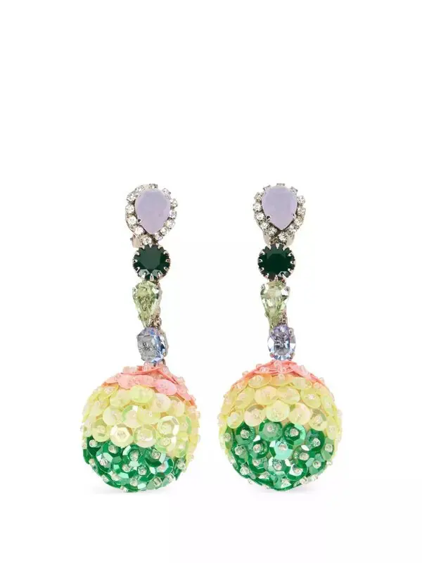 Red Valentino Sequin-embellished Drop Earrings - Silver