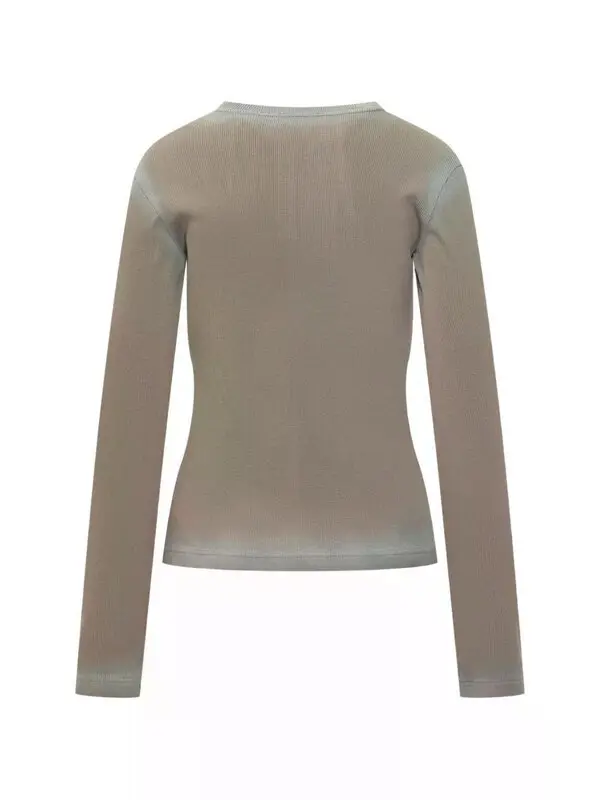 Off-White Ribbed Long-sleeved Top