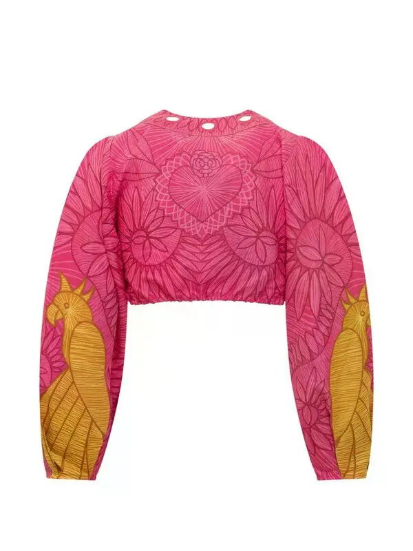 Farm Rio Eyelet Blouse - Pink