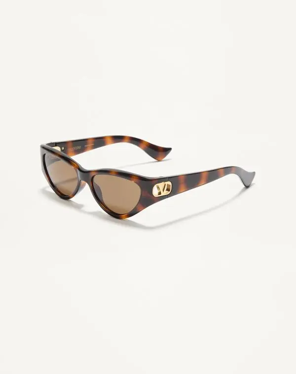 Valentino Garavani Cat-eye Frame With Vlogo - Havana/brown