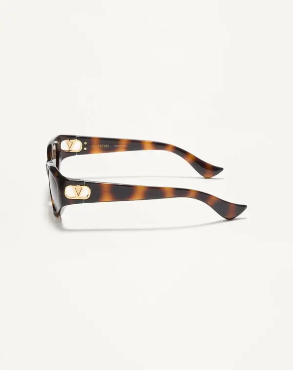 Valentino Garavani Cat-eye Frame With Vlogo - Havana/brown