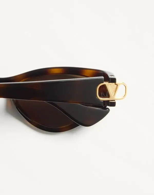 Valentino Garavani Cat-eye Frame With Vlogo - Havana/brown