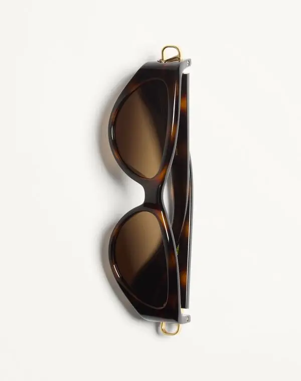 Valentino Garavani Cat-eye Frame With Vlogo - Havana/brown