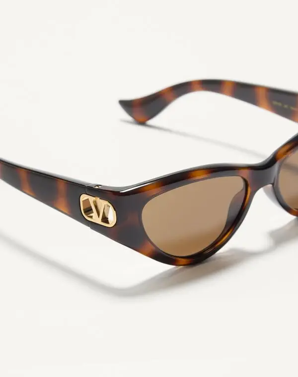 Valentino Garavani Cat-eye Frame With Vlogo - Havana/brown