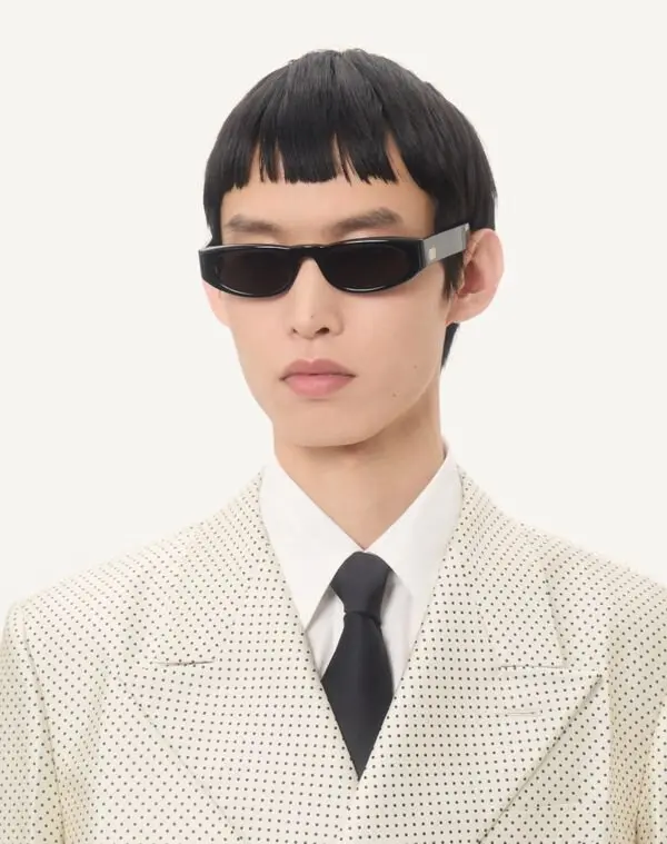 Valentino Garavani Geometric Acetate Sunglasses - Black/grey