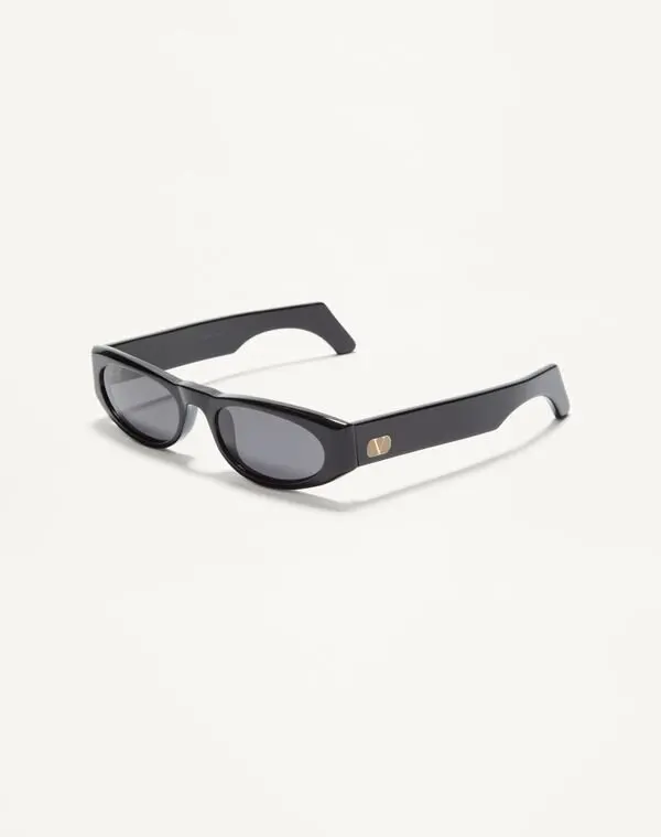 Valentino Garavani Geometric Acetate Sunglasses - Black/grey