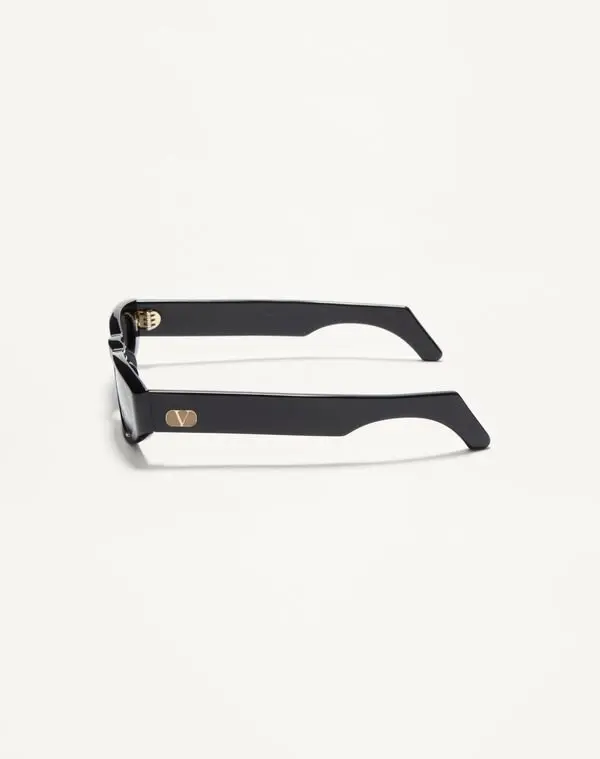Valentino Garavani Geometric Acetate Sunglasses - Black/grey