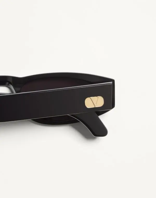 Valentino Garavani Geometric Acetate Sunglasses - Black/grey