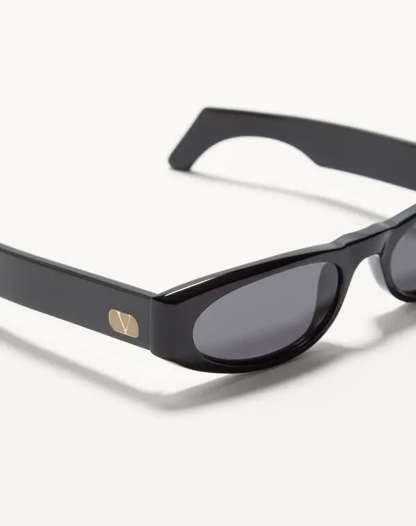 Valentino Garavani Geometric Acetate Sunglasses - Black/grey