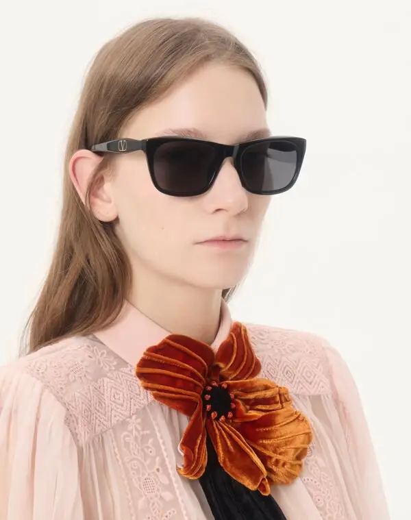 Valentino Garavani Rectangle Sunglasses - Black/grey