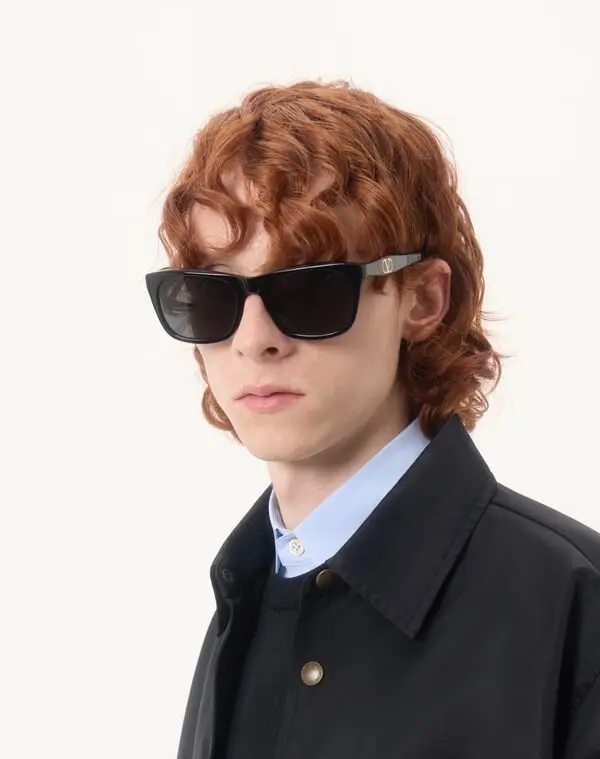 Valentino Garavani Rectangle Sunglasses - Black/grey