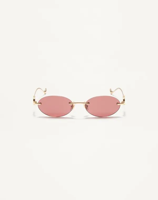 Valentino Garavani Geometric Rimless Sunglasses - Gold/brown