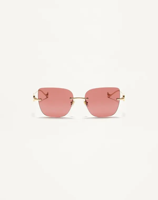Valentino Garavani Geometric Rimless Sunglasses - Gold/brown