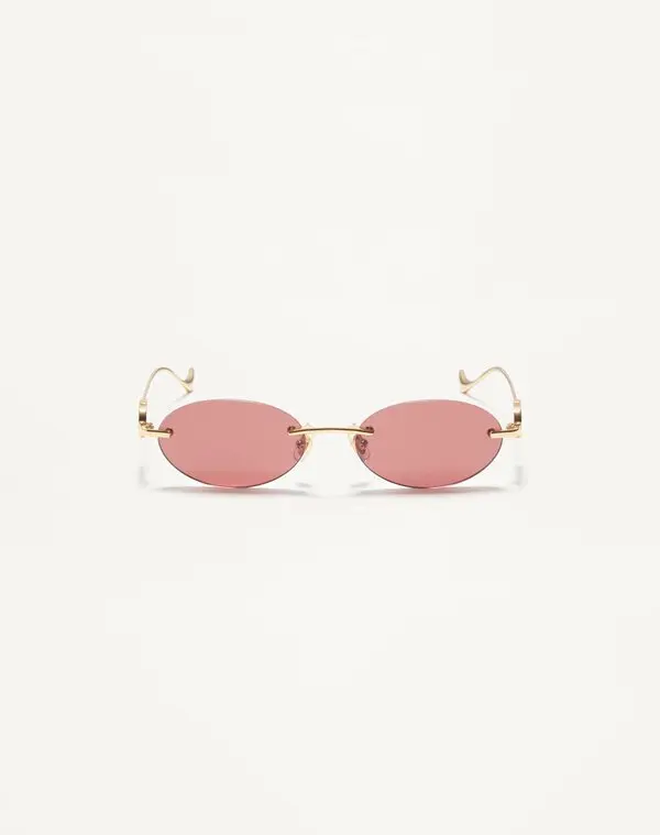 Valentino Garavani Geometric Cat Eye Sunglasses - Gold/brown