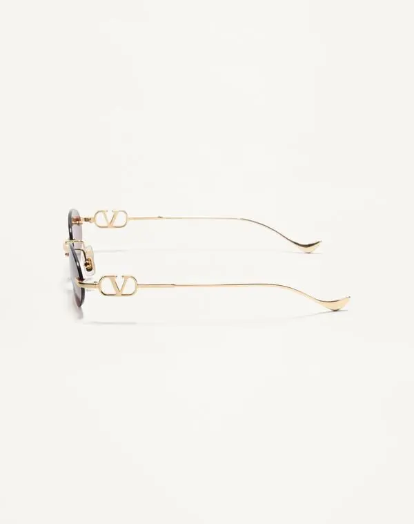 Valentino Garavani Geometric Cat Eye Sunglasses - Gold/brown