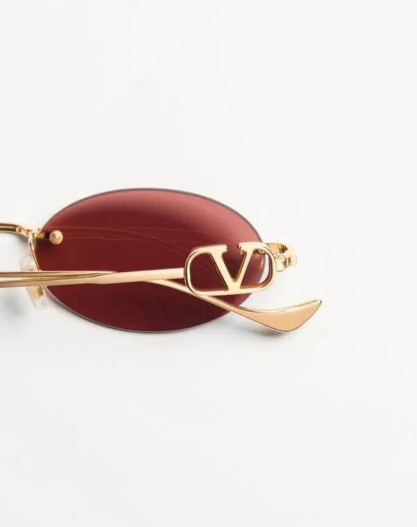 Valentino Garavani Geometric Cat Eye Sunglasses - Gold/brown