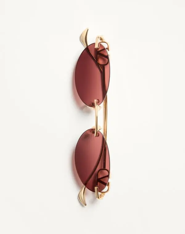 Valentino Garavani Geometric Cat Eye Sunglasses - Gold/brown