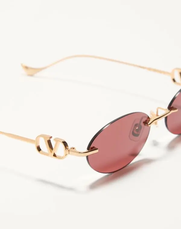 Valentino Garavani Geometric Cat Eye Sunglasses - Gold/brown