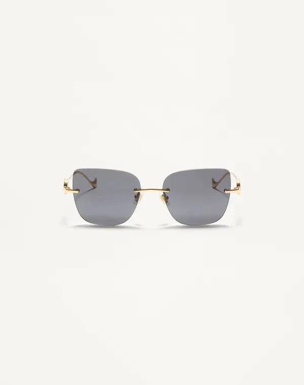 Valentino Garavani Geometric Rimless Sunglasses - Gold/grey