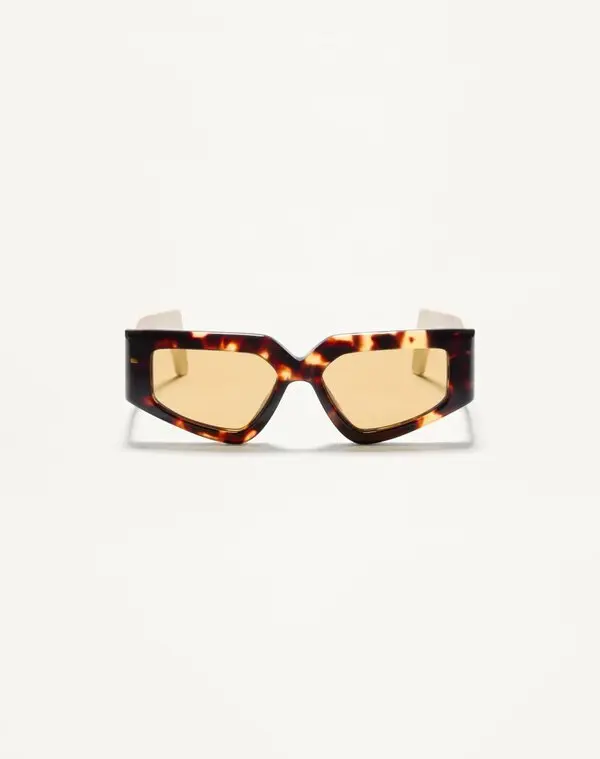 Valentino Garavani Geometric Sunglasses - Ivory/black/brown