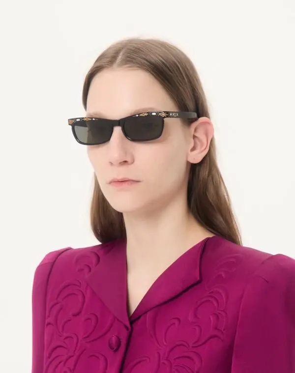 Valentino Garavani Rectangular Acetate Sunglasses