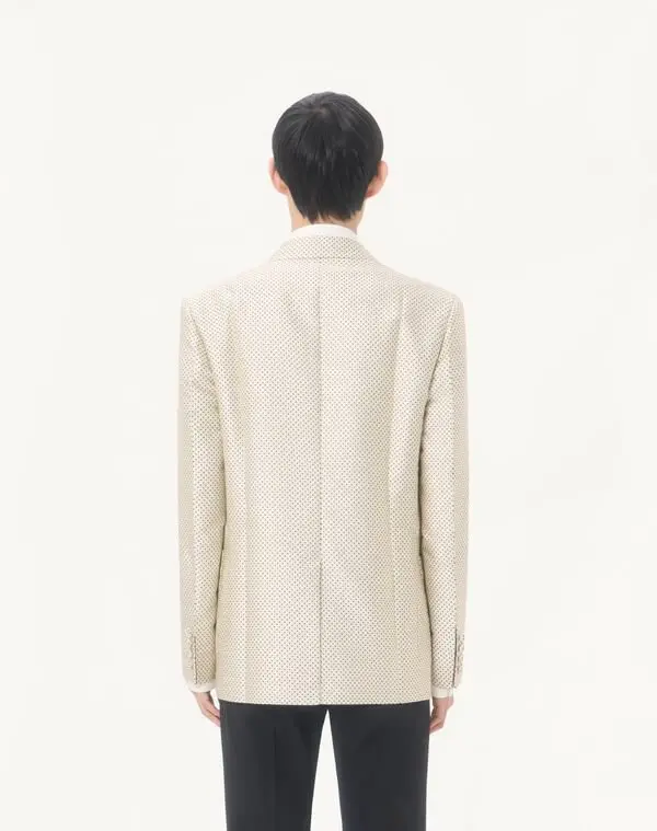 Valentino Garavani Double-breasted Silk Jacquard Jacket With Pressed Crease