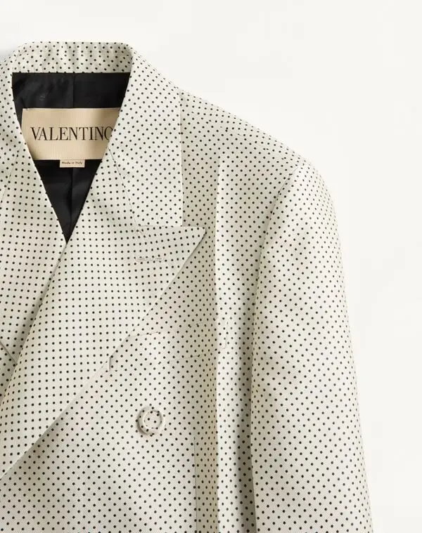 Valentino Garavani Double-breasted Silk Jacquard Jacket With Pressed Crease