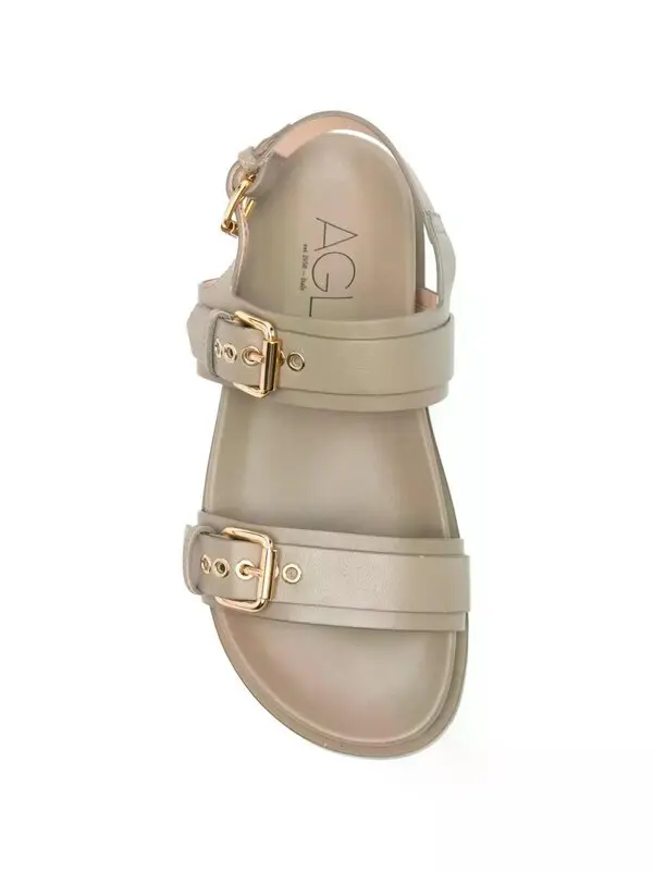 Agl Buckle Strap Platform Sandals - Green