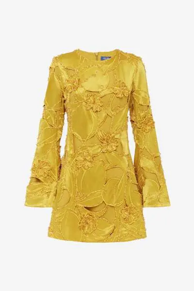 LEO LIN Embellished Bell Sleeve Mini Dress - Opulence