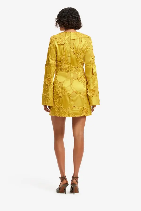 LEO LIN Embellished Bell Sleeve Mini Dress