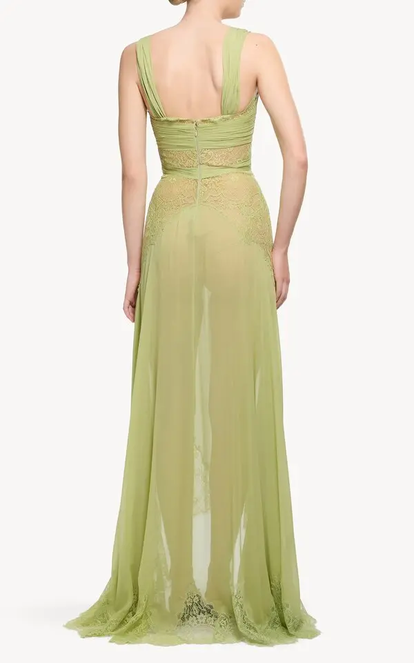Elie Saab Silk-blend Midi Dress