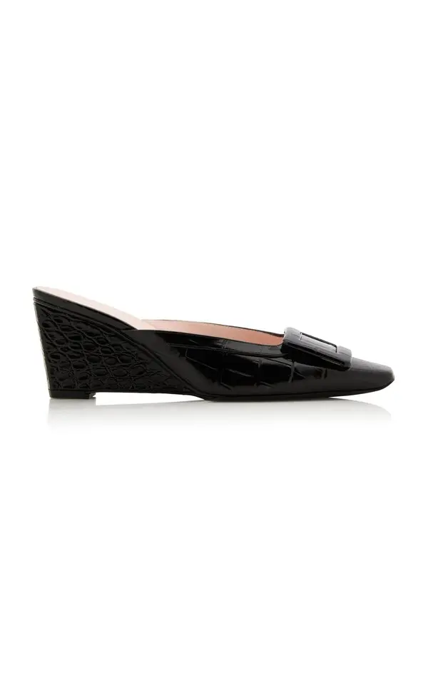 ROGER VIVIER Belle Vivier Buckle Mules - Black