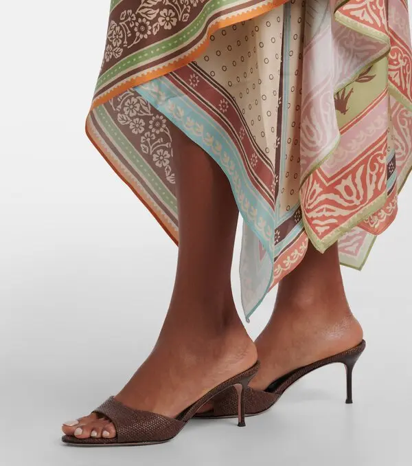 Veronica Beard Woven Mules - Brown