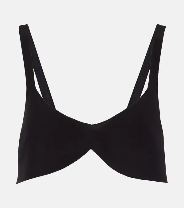 Prada Oversized Silk Crêpe De Chine Bra Top - Black