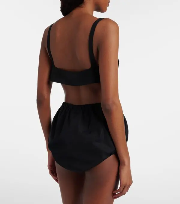 Prada Oversized Silk Crêpe De Chine Bra Top - Black