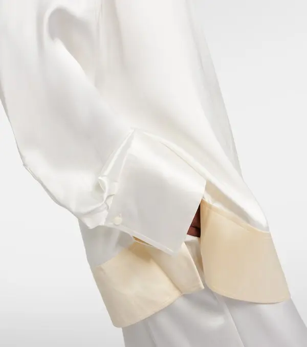 TOTEME Satin Button-down Shirt - White