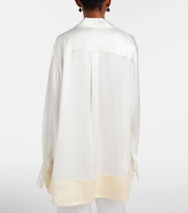 TOTEME Satin Button-down Shirt - White
