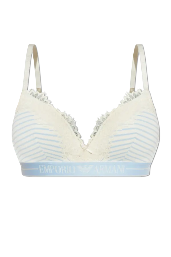 Emporio Armani Bra With Stripe Pattern - Light Blue