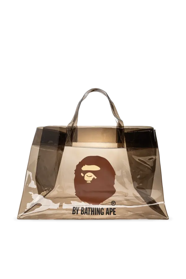 A BATHING APE Shopper Bag With Logo - Brown