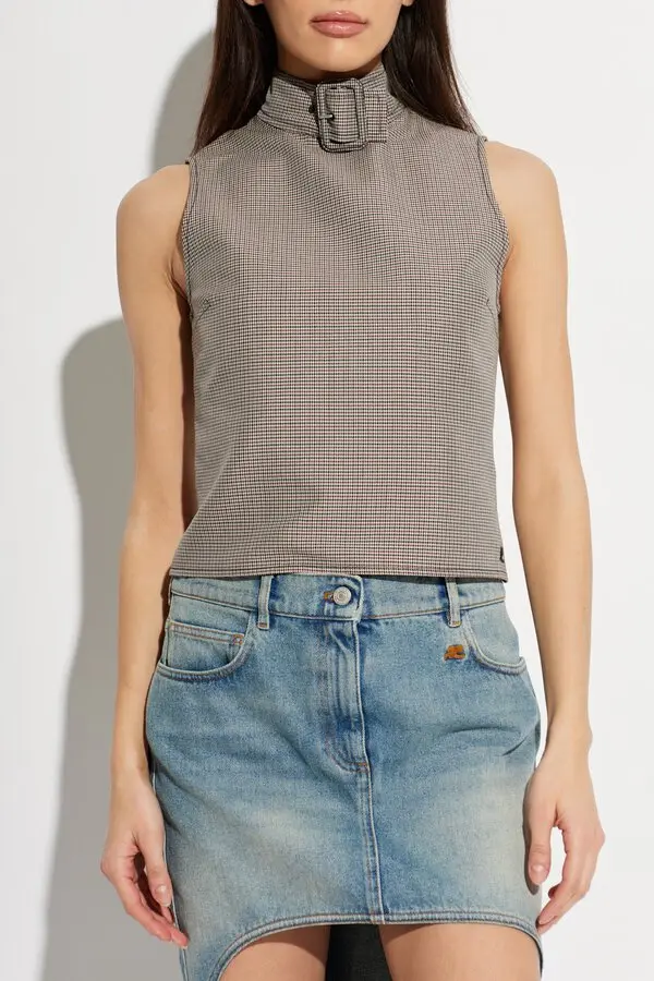 COURREGES Houndstooth Pattern Top