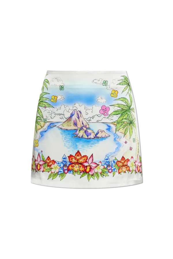 Casablanca Printed Silk Mini Skirt - Multicolour