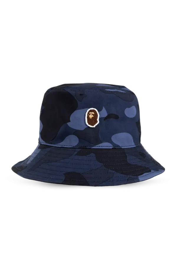 A BATHING APE Camouflage-patterned Bucket Hat - Navy Blue