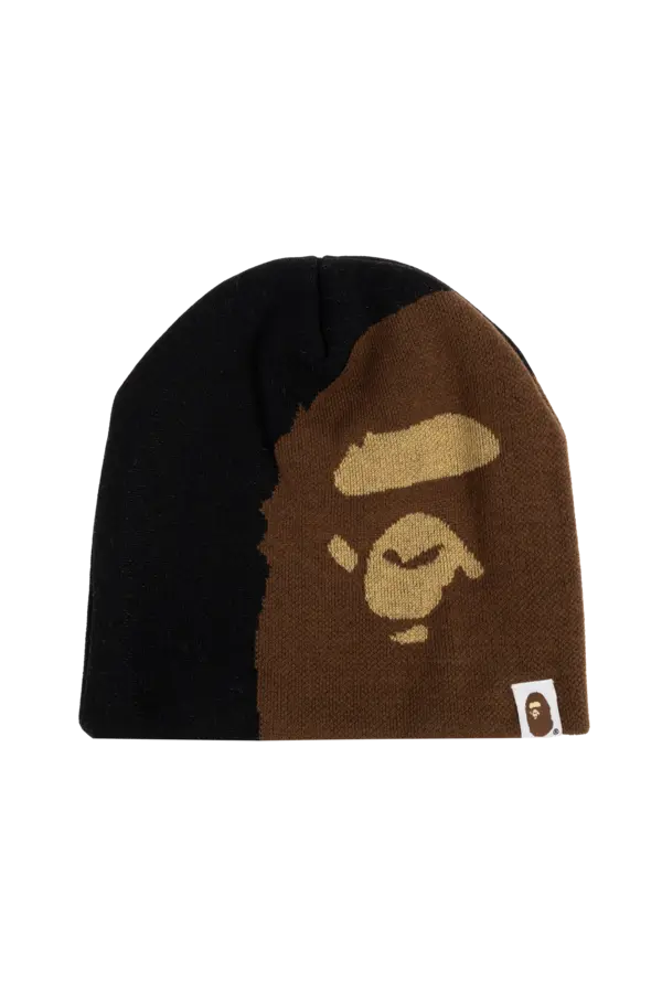 A BATHING APE Logo Beanie - Black